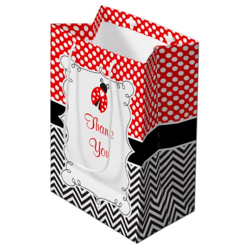 Ladybug Ladybird Birthday Party Thank You Medium Gift Bag | Zazzle