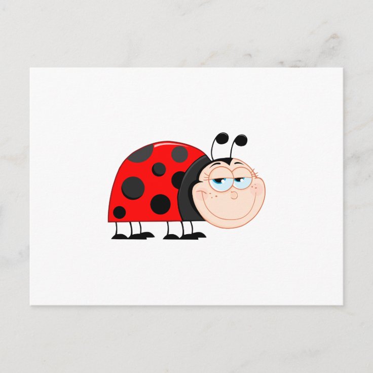Ladybug Ladybugs Bug Bugs Funny Insect Cute Smile Postcard | Zazzle