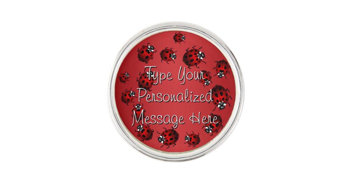 Ladybug Lapel Pin Personalized Ladybird Art Pin | Zazzle