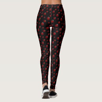 Ladybug Leggings Cute Ladybug Art Stretchy Pants | Zazzle