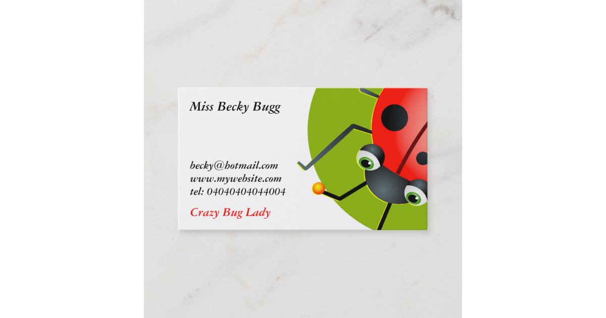 Ladybug, Miss Becky Bugg, Business Card | Zazzle