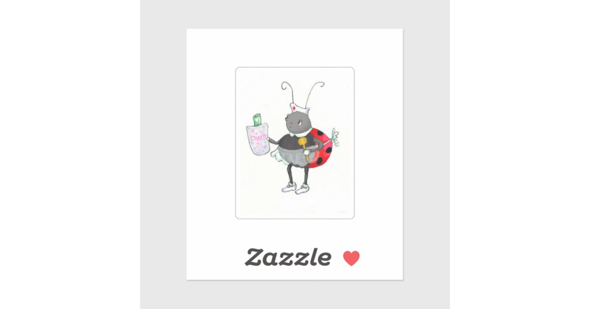 Ladybug Nurse Sticker | Zazzle