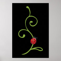 Ladybug on Vine Poster | Zazzle