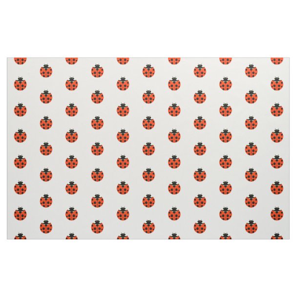 Red Ladybug Pattern Fabric | Zazzle