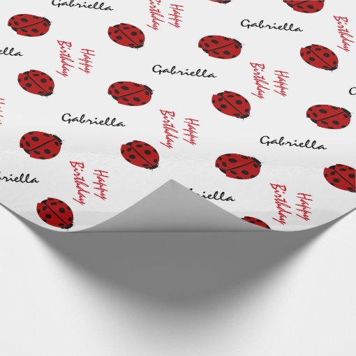 Ladybug Personalized Birthday Wrapping Paper | Zazzle