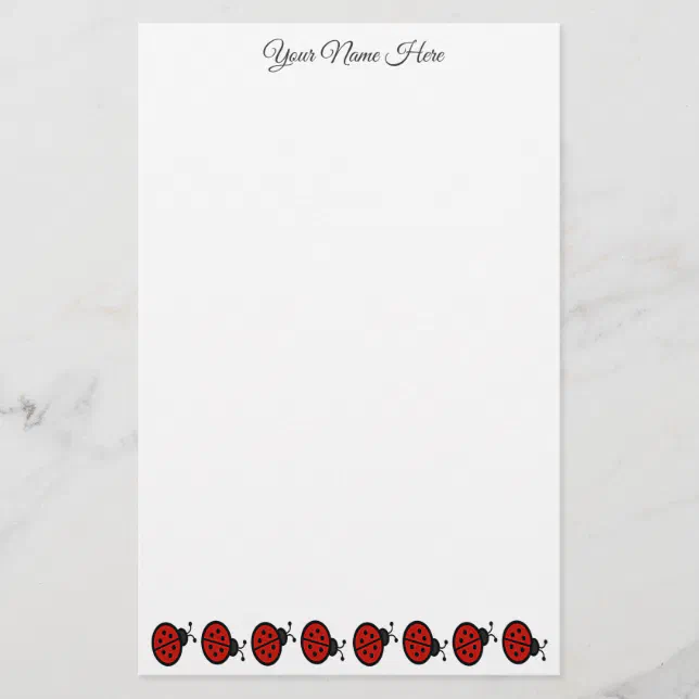 Ladybug Personalized Stationery | Zazzle