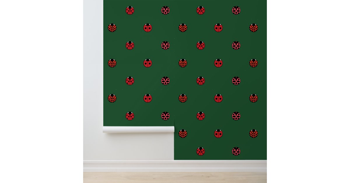 Ladybug Polka Dots Wallpaper | Zazzle