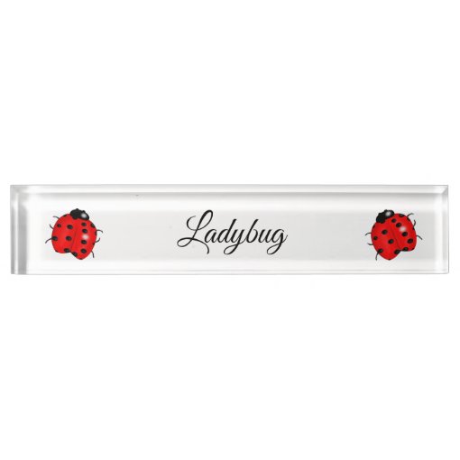 Ladybug, Red with Black Spots Desk Name Plate | Zazzle