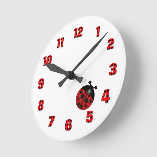 Ladybug Round Clock | Zazzle