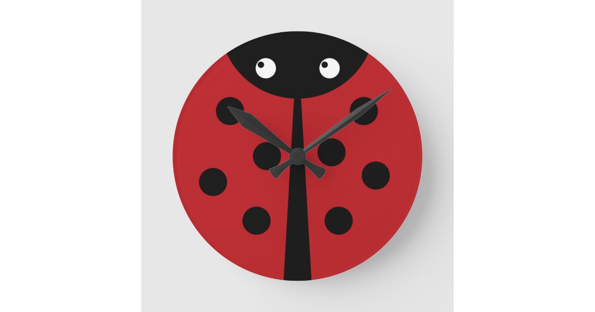 Ladybug Round Clock | Zazzle