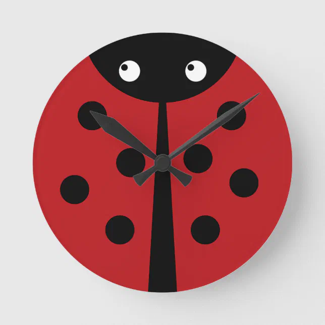 Ladybug Round Clock | Zazzle