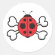 ladybug Skull and Crossbones Classic Round Sticker | Zazzle
