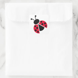 Ladybug Square Sticker | Zazzle