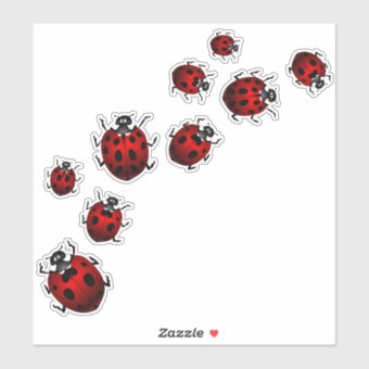 Ladybug Stickers Customized Ladybird Decal Sticker | Zazzle