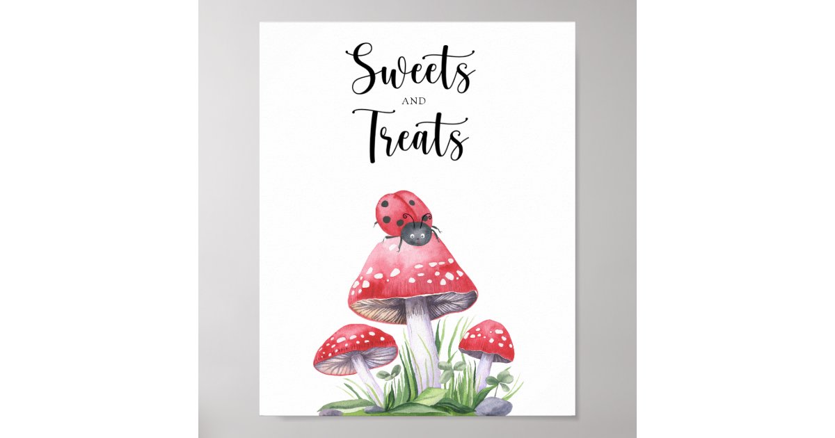 Ladybug - sweets and treats baby shower poster | Zazzle