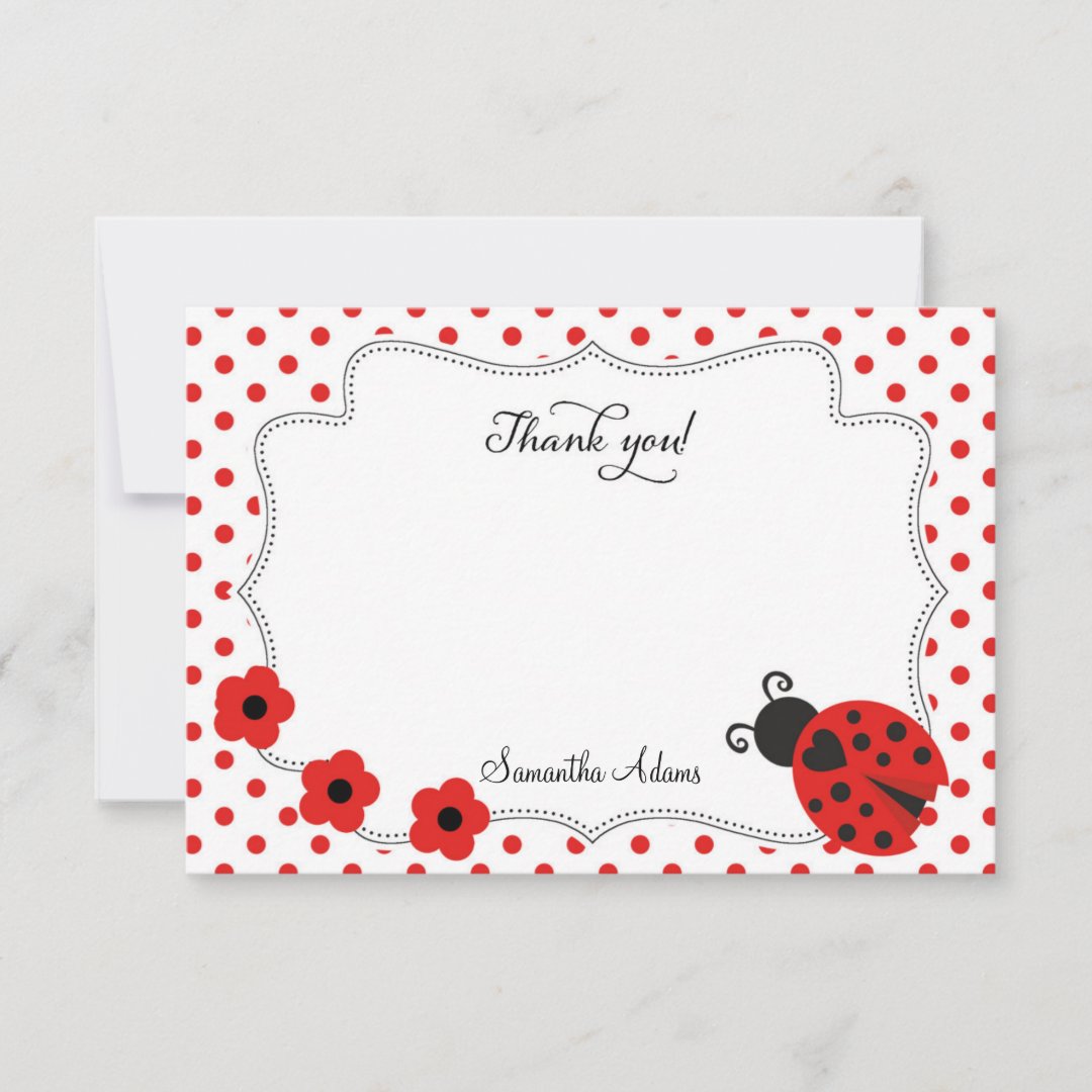 Ladybug Thank You Card | Zazzle