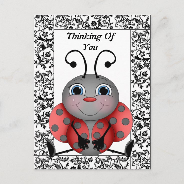 Ladybug Thinking Of You Postcard | Zazzle