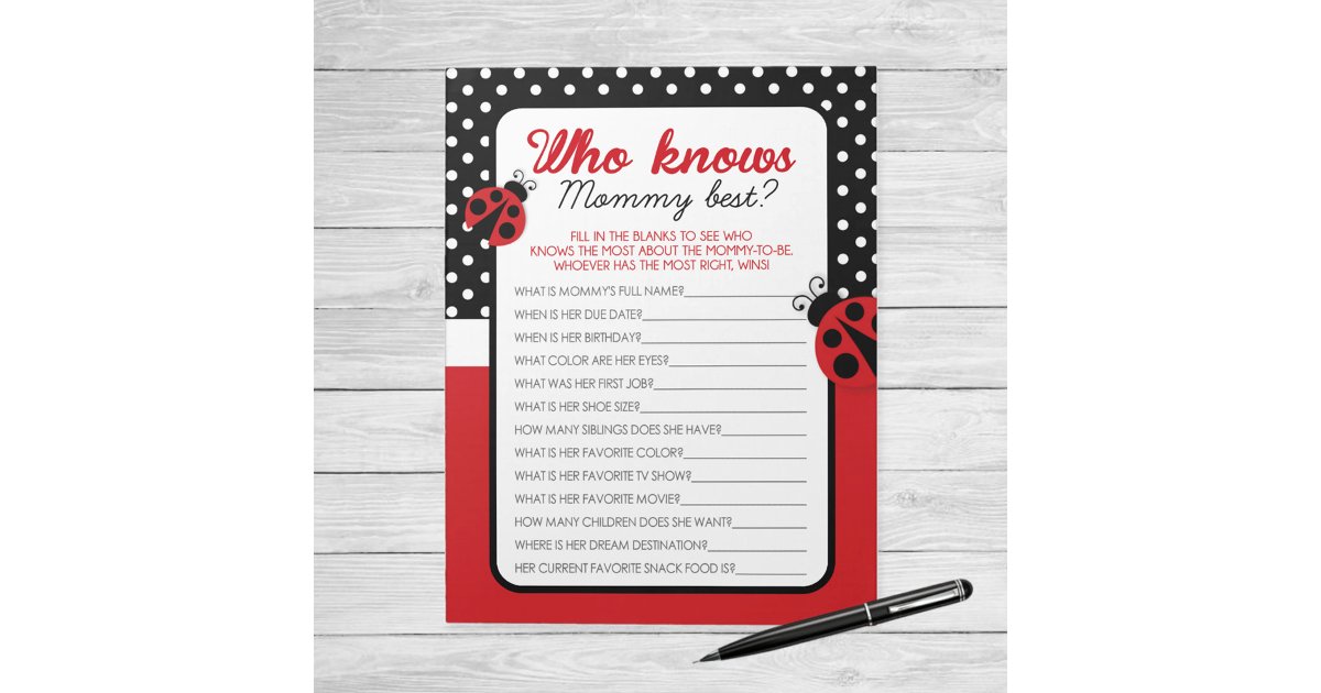 Ladybug Who Knows Mommy Best Baby Game Pack Notepad | Zazzle