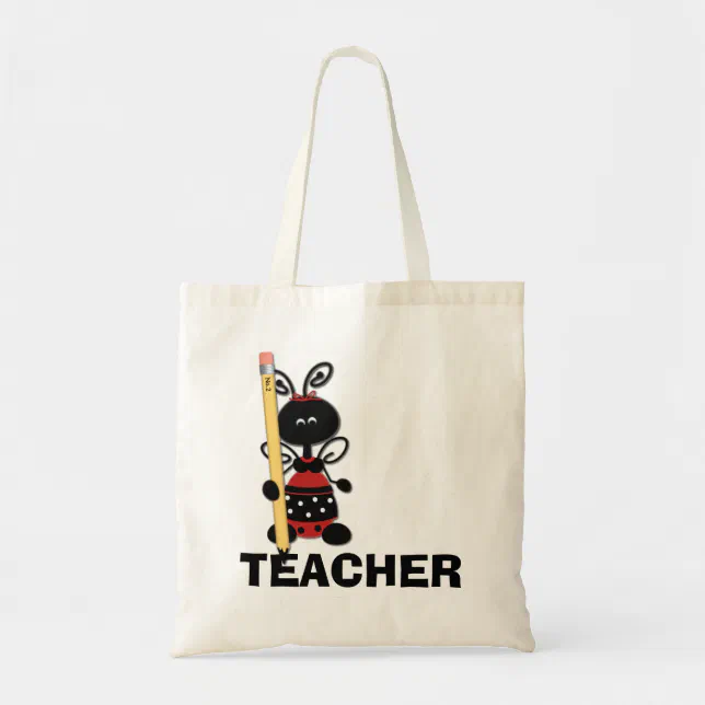 Ladybug with Pencil Teacher's Tote Bag | Zazzle