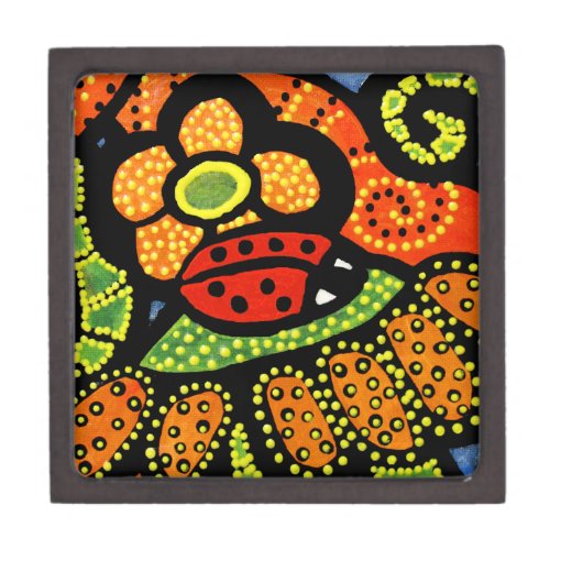 Ladybug Wood Jewelry Box From Original Painting | Zazzle