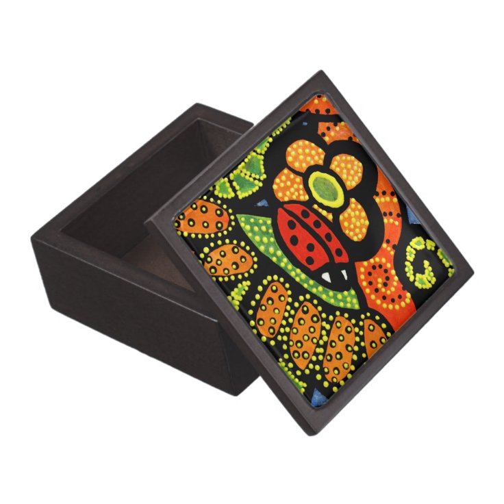 Ladybug Wood Jewelry Box From Original Painting | Zazzle