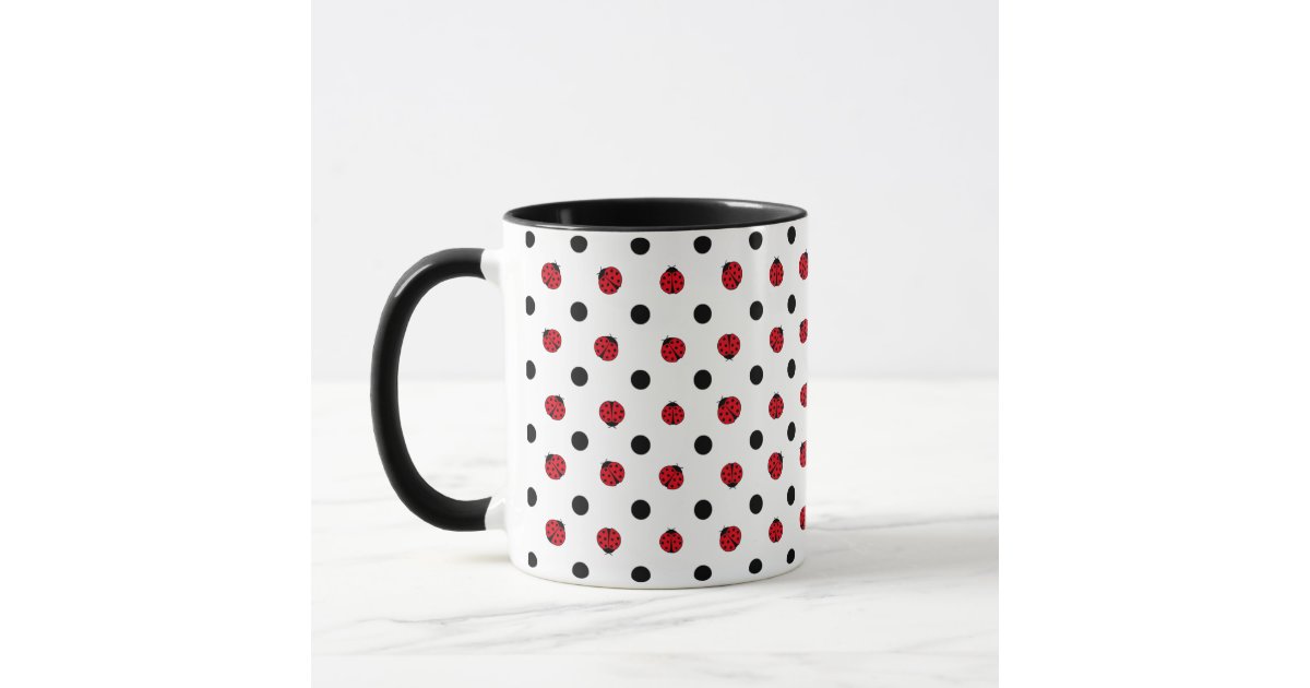 Ladybugs and polka dots mug | Zazzle