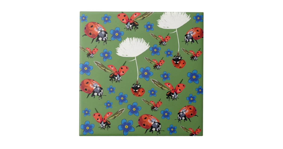 Ladybugs Ceramic Photo Tile | Zazzle