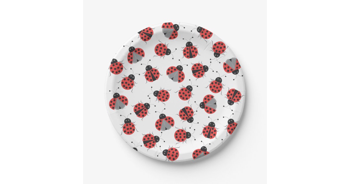 Ladybugs pattern paper plates | Zazzle