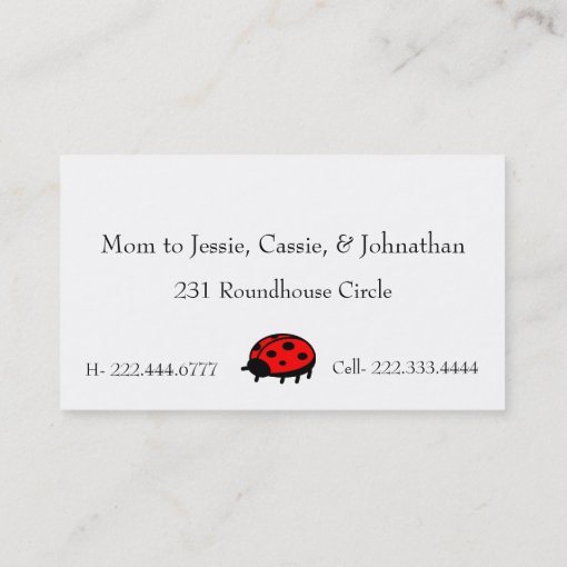 Ladybugs & Polka Dots Mommy Card | Zazzle