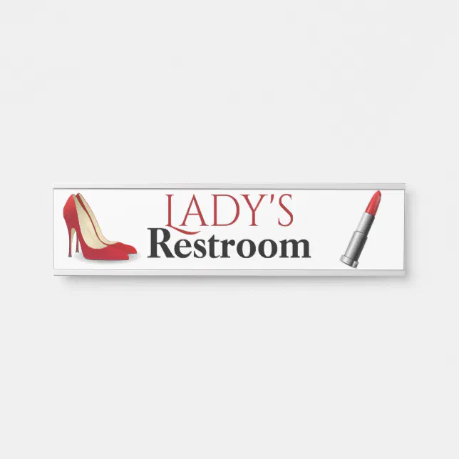 Ladys Restroom Door Name Plate | Zazzle