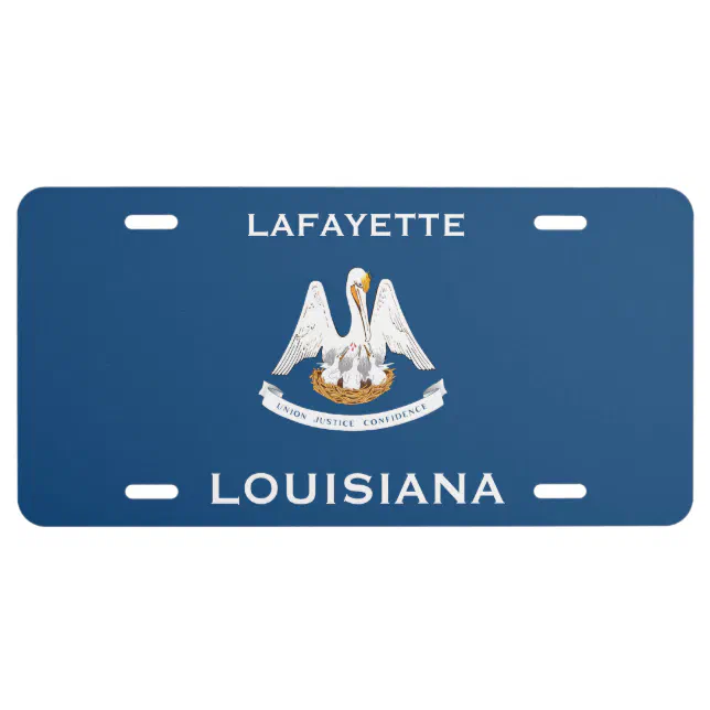 Lafayette Louisiana Coat Of Arms Flag License Plate | Zazzle