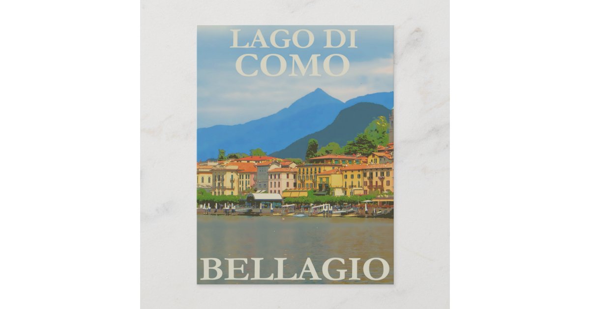 Lago Di Como, Bellagio, Italy Vintage Travel Postcard | Zazzle