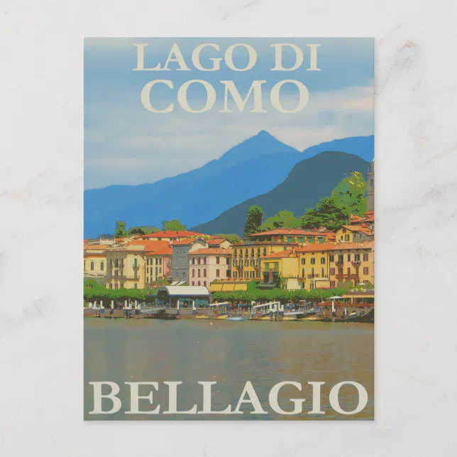 Lago Di Como, Bellagio, Italy Vintage Travel Postcard | Zazzle
