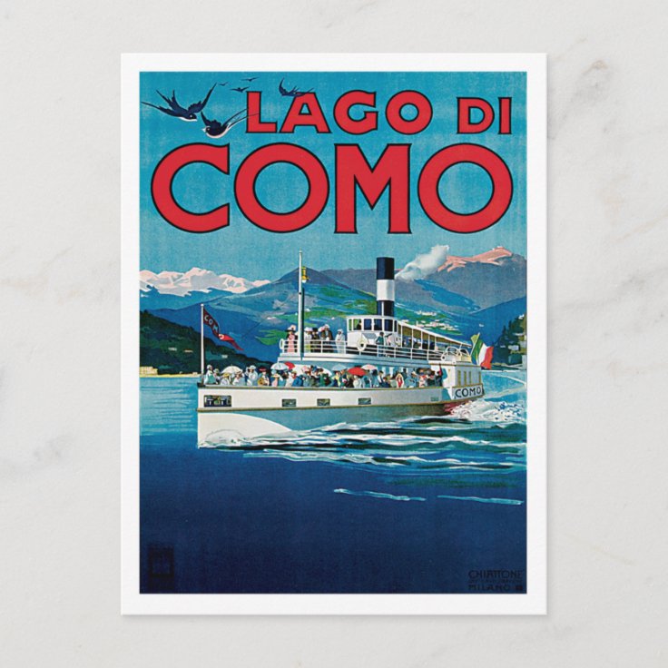 Lago Di Como Italy Vintage Travel Postcard | Zazzle