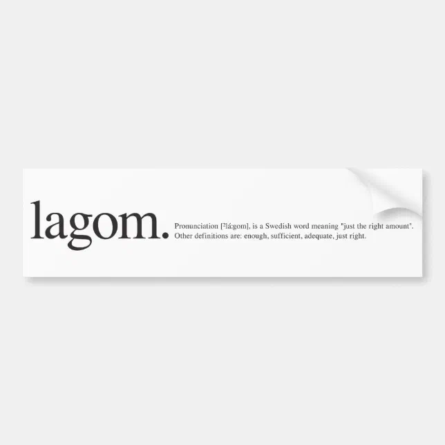 Lagom Wiki Bumper Sticker | Zazzle