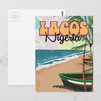 Lagos, Nigeria vintage travel poster Postcard | Zazzle