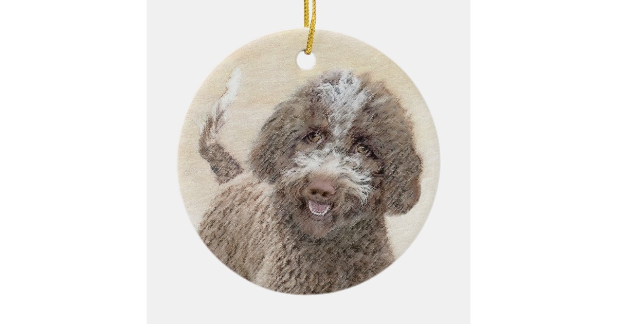 Lagotto Romagnolo Painting - Cute Original Dog Art Ceramic Ornament ...