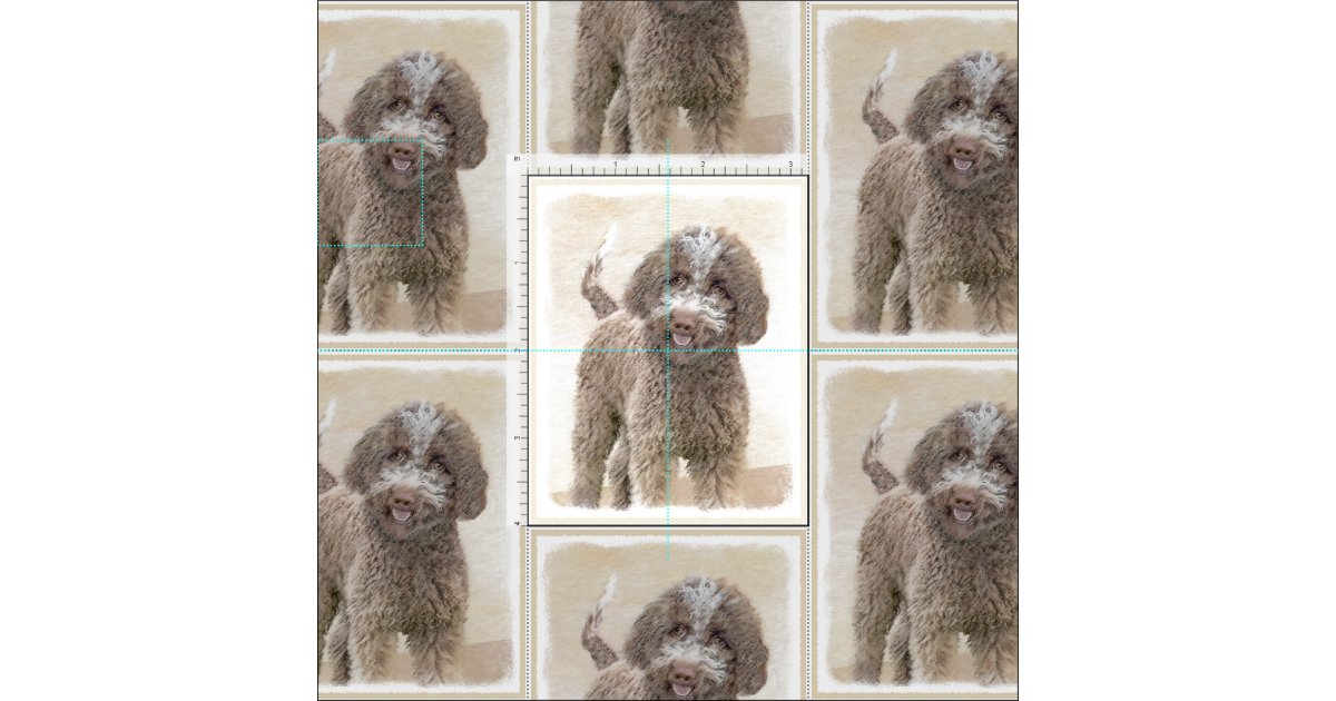 Lagotto Romagnolo Painting - Cute Original Dog Art Fabric | Zazzle