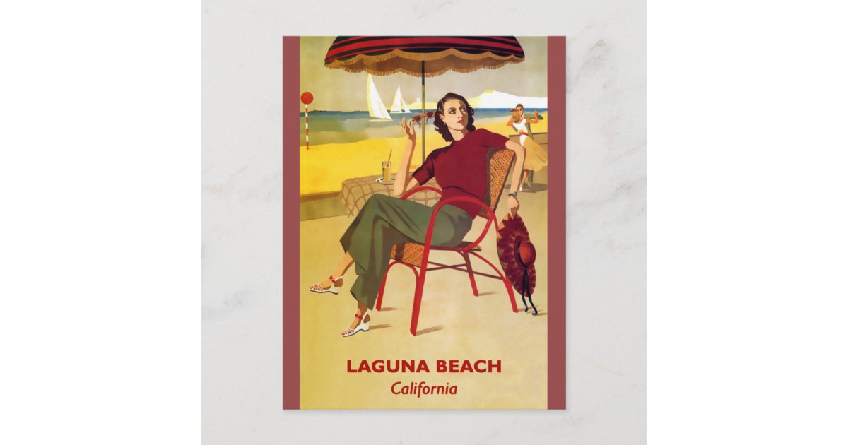 Laguna Beach California Vintage Travel Poster Postcard | Zazzle