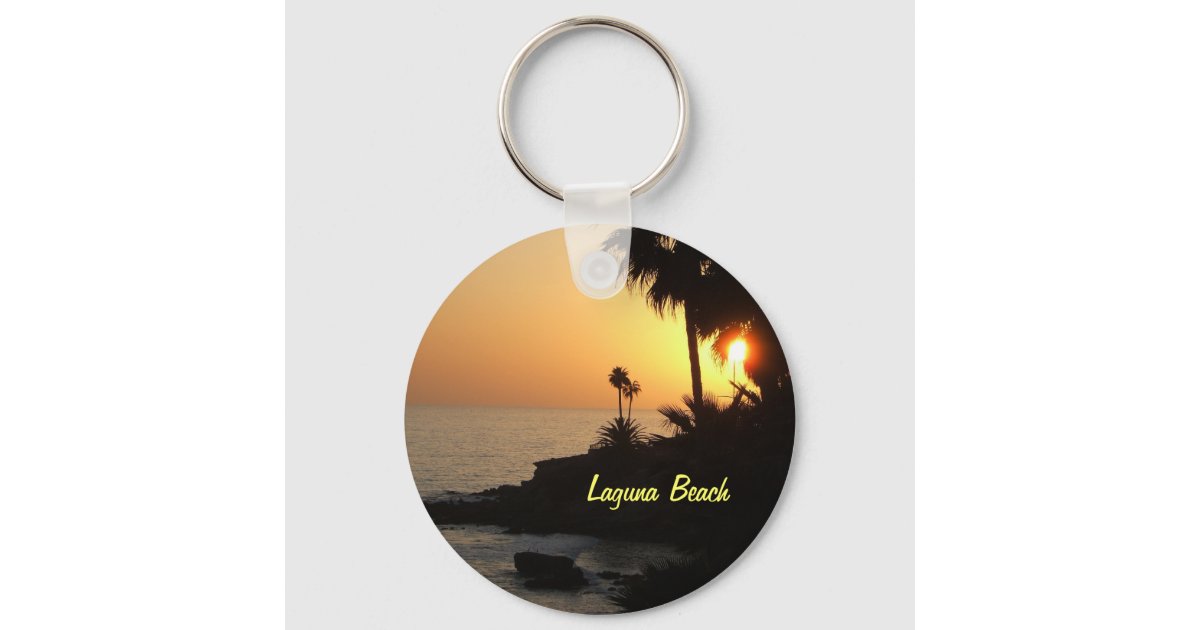Laguna Beach ocean sunset keychain | Zazzle