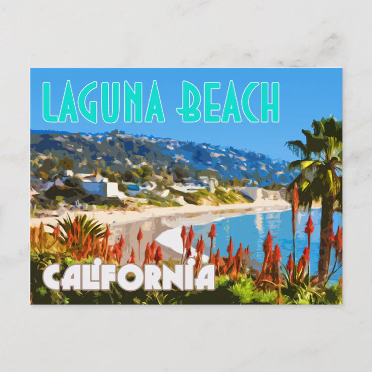 Laguna Beach Vintage Travel Poster Postcard | Zazzle