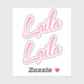 Laila Decorative Name in Pink x2 Sticker | Zazzle