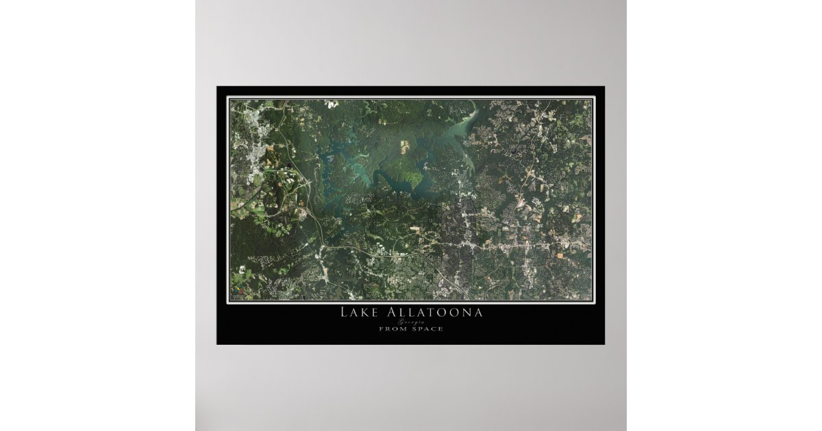 Lake Allatoona Georgia Satellite Poster Map | Zazzle