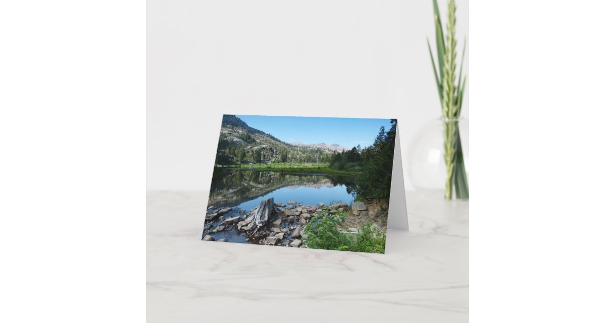 Lake and Reflection, Blank Greeting Card | Zazzle.com