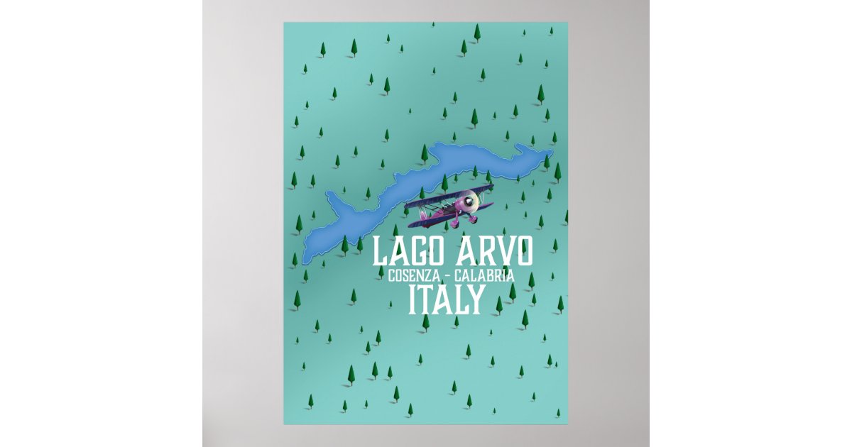lake arvo Italy travel map Poster | Zazzle