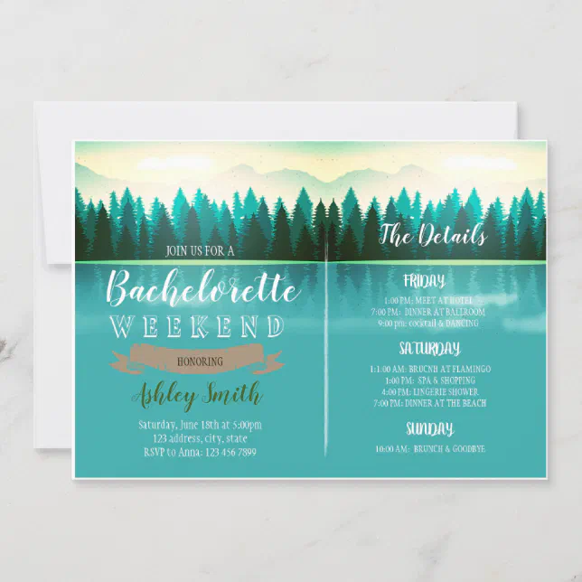 Lake bachelorette party invitation | Zazzle