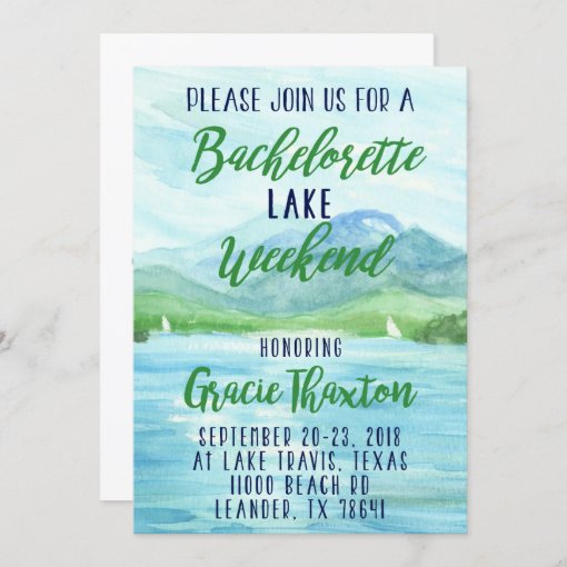 Lake Bachelorette Party Invitation | Zazzle