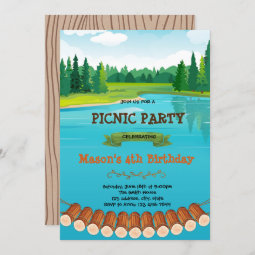 Lake birthday party invitation | Zazzle