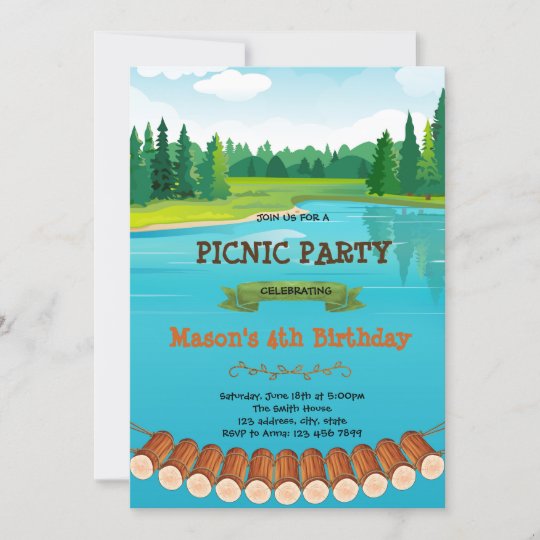 Lake birthday party invitation | Zazzle.com