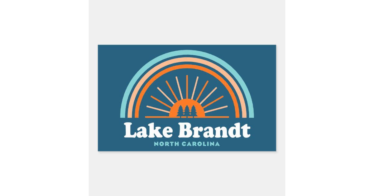 Lake Brandt North Carolina Rainbow Rectangular Sticker | Zazzle